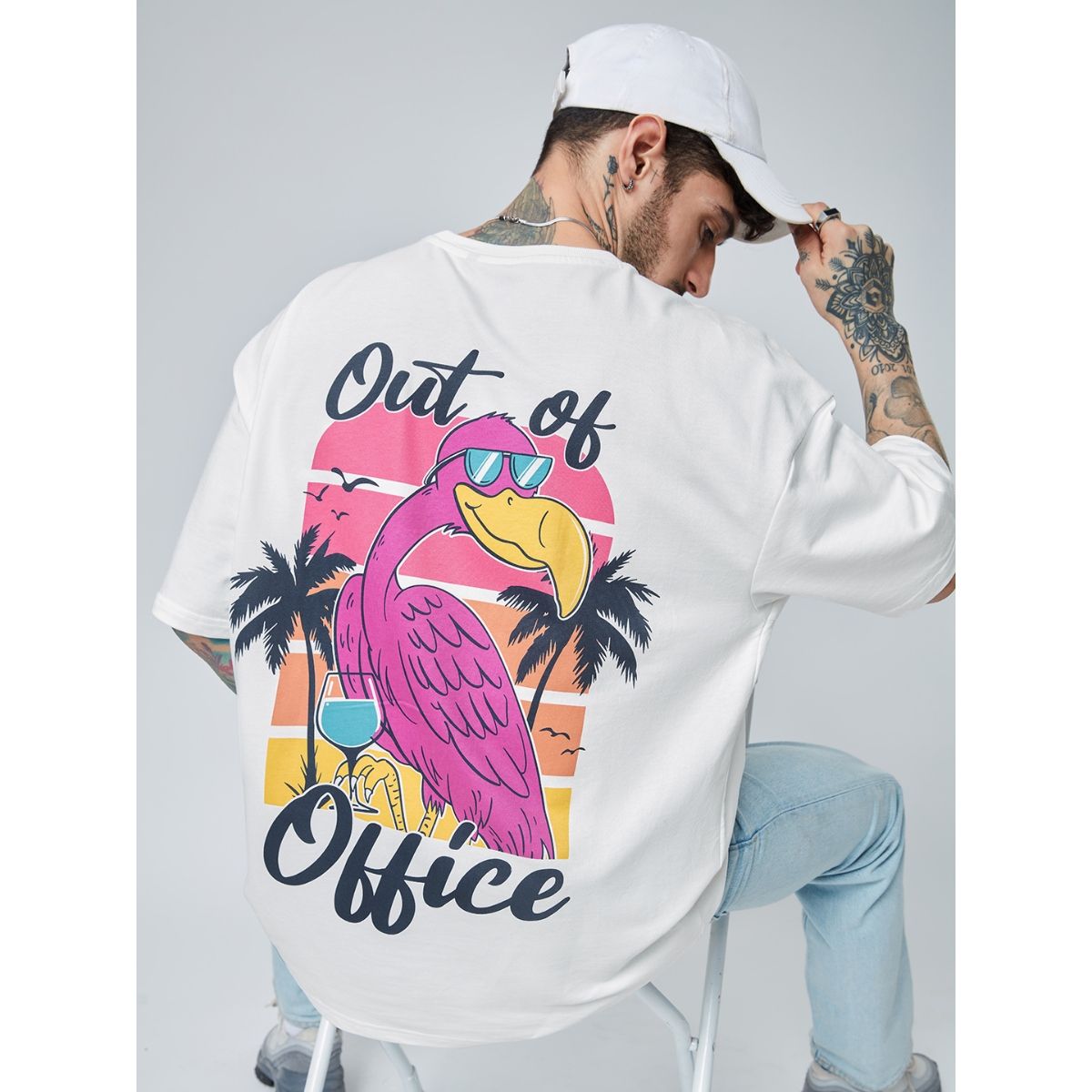 Buy The Souled Store Out of Office Oversized T-Shirt for Men Online