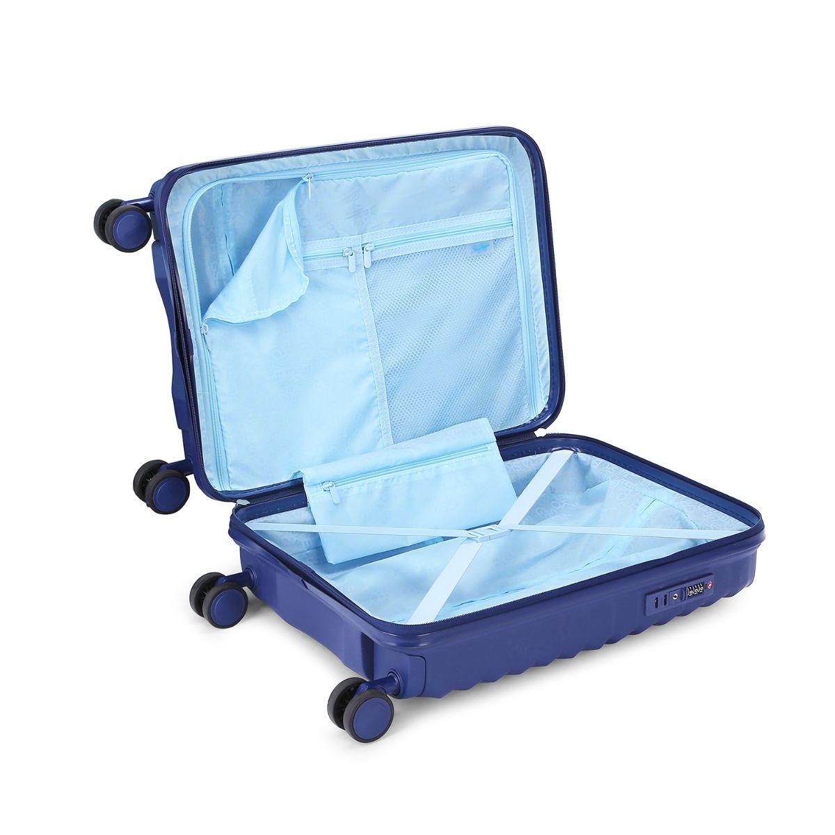 Buy Skybags Flot Blue Hard Luggage 8-Wheel Suitcase Cabin Trolley Bags ...