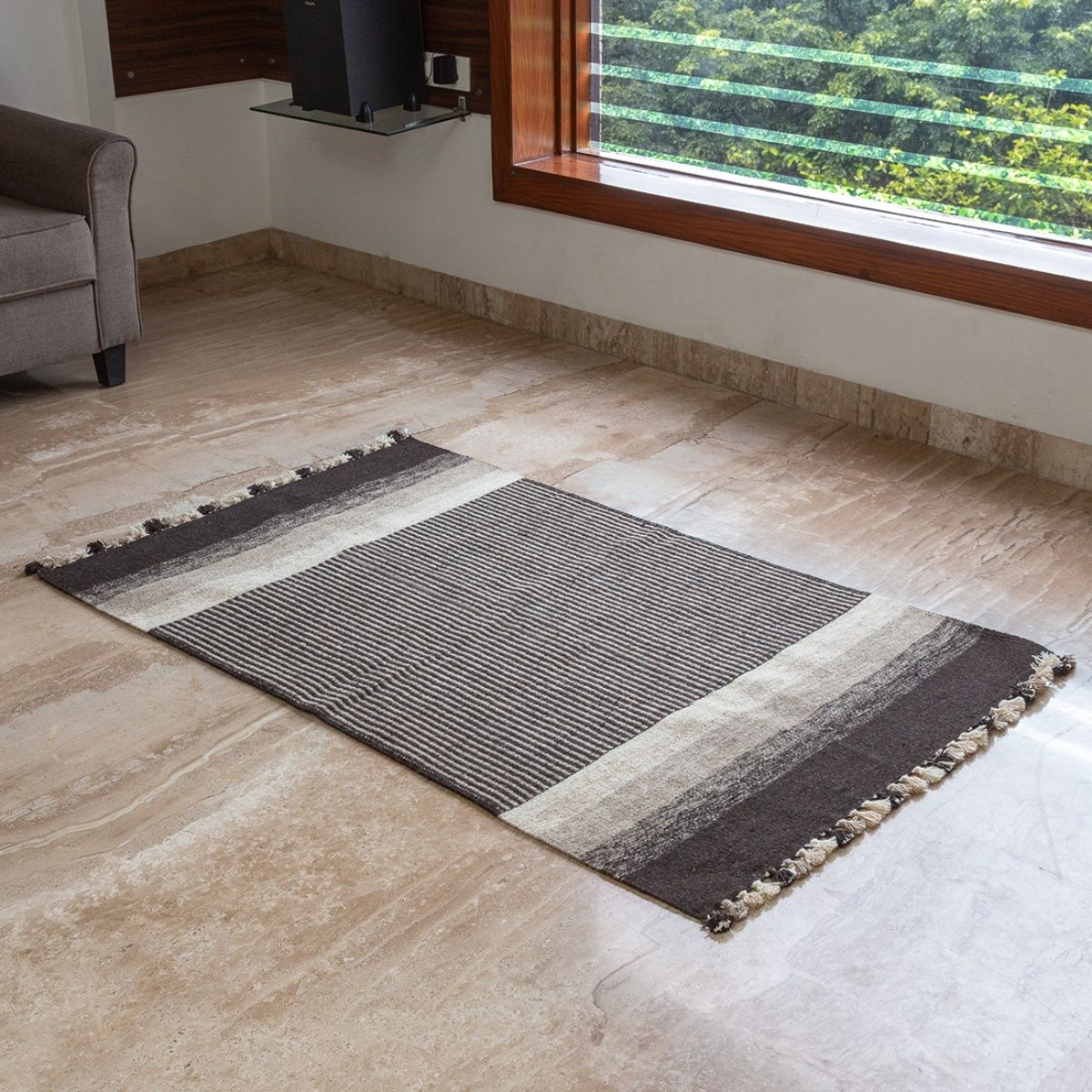 Buy ExclusiveLane Vintage Legacy' Handwoven Rajasthani Panja Dhurrie In ...