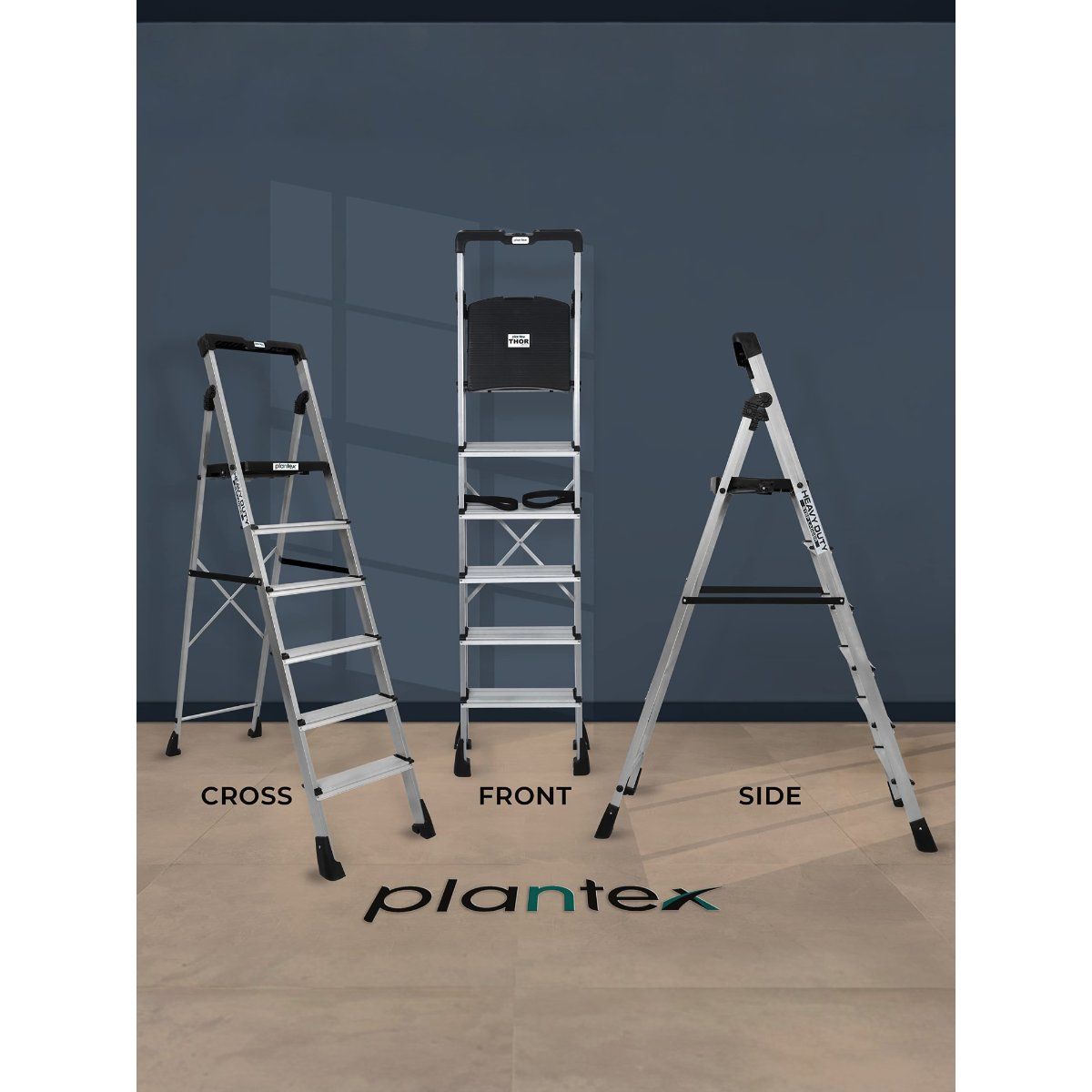 Buy Plantex Thor Aluminum Step Folding Ladder 6 Step-Advanced Locking ...