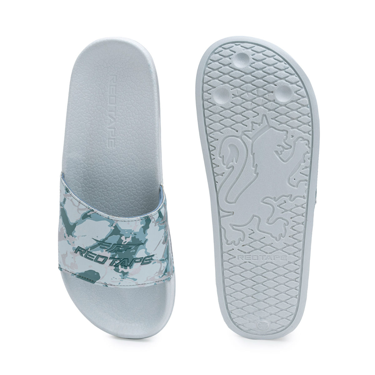 Buy Red Tape Women Printed Green Sliders Online