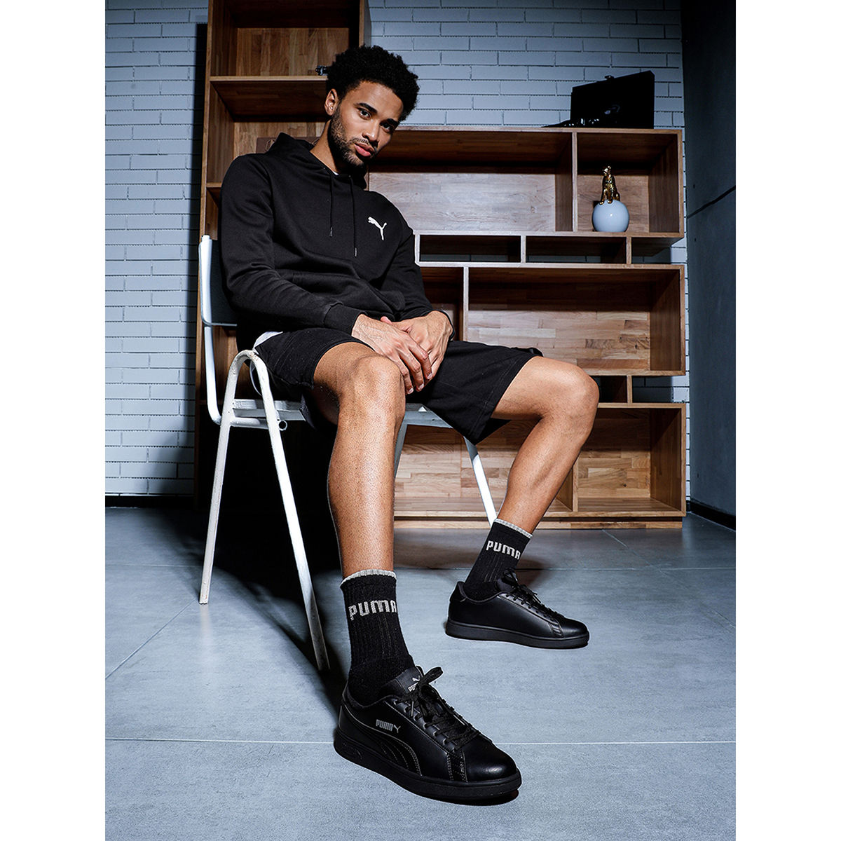Buy Puma Smashic Unisex Black Sneakers Online