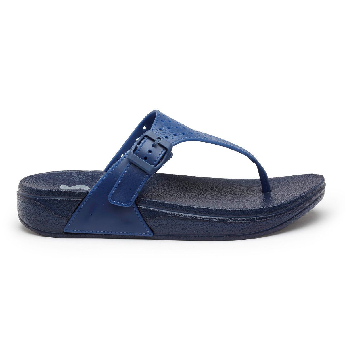 Buy SOLETHREADS Cherry Navy Blue Solid Women Flip Flop Online