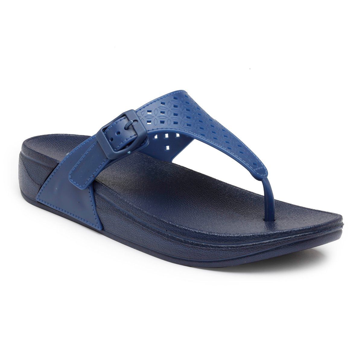 Buy SOLETHREADS Cherry Navy Blue Solid Women Flip Flop Online