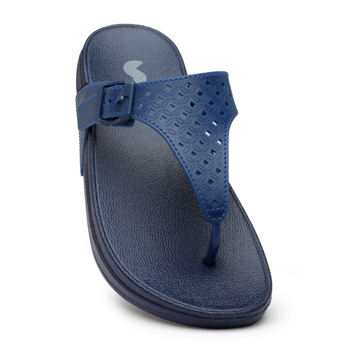 Buy SOLETHREADS Cherry Navy Blue Solid Women Flip Flop Online