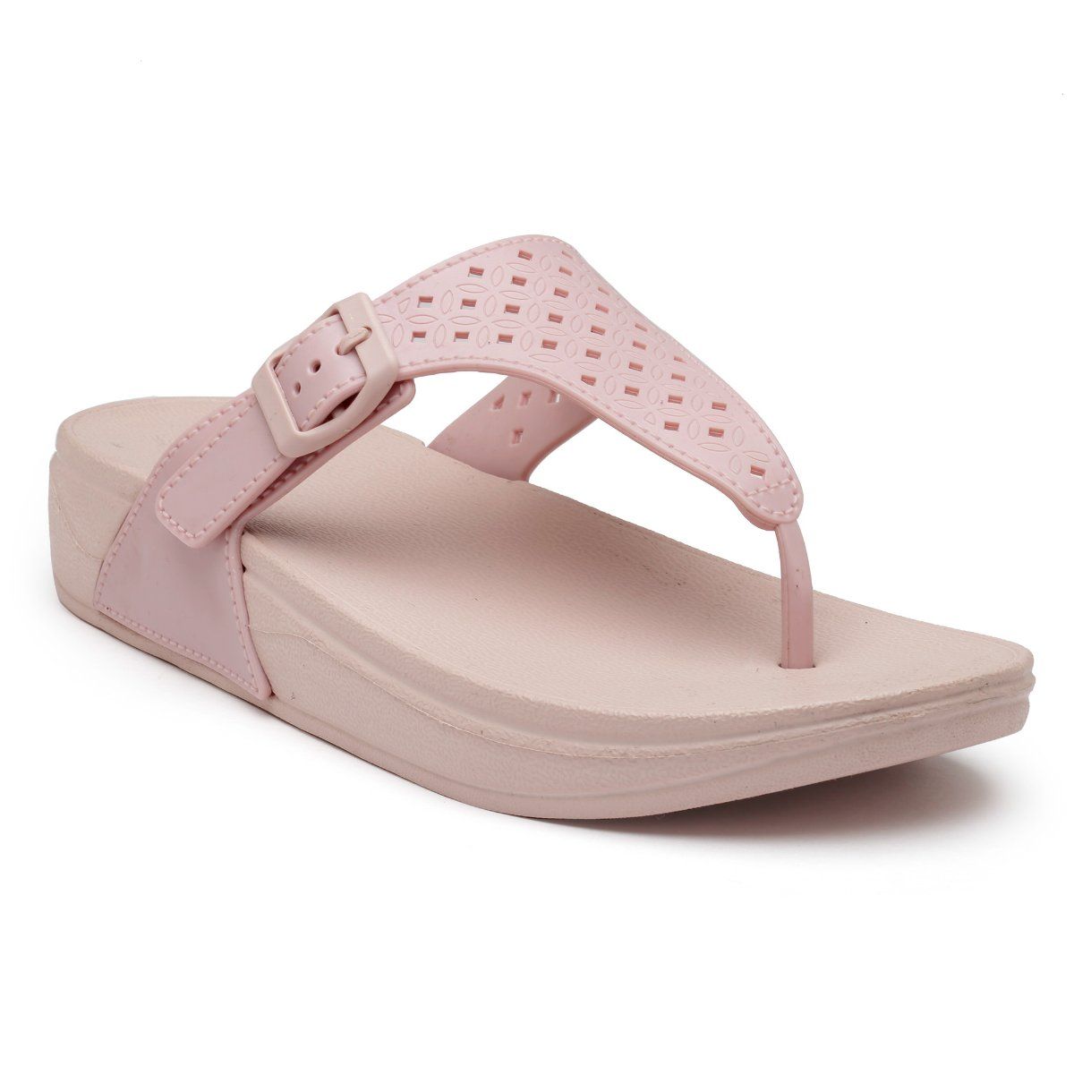 Buy SOLETHREADS Cherry Pink Solid Women Flip Flop Online