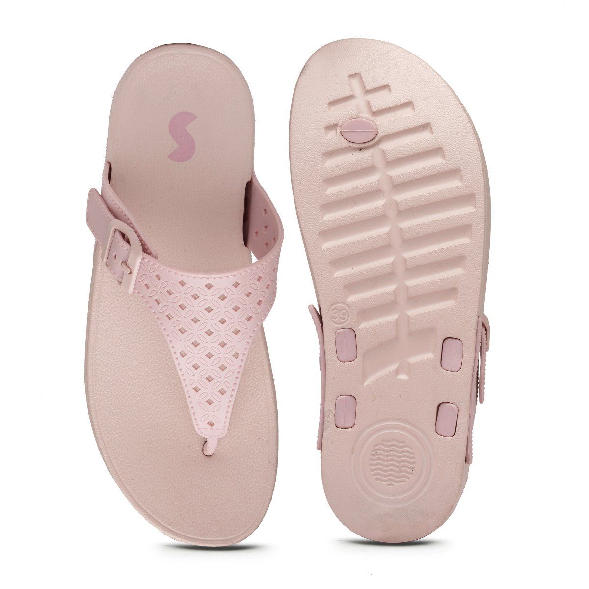 Buy SOLETHREADS Cherry Pink Solid Women Flip Flop Online