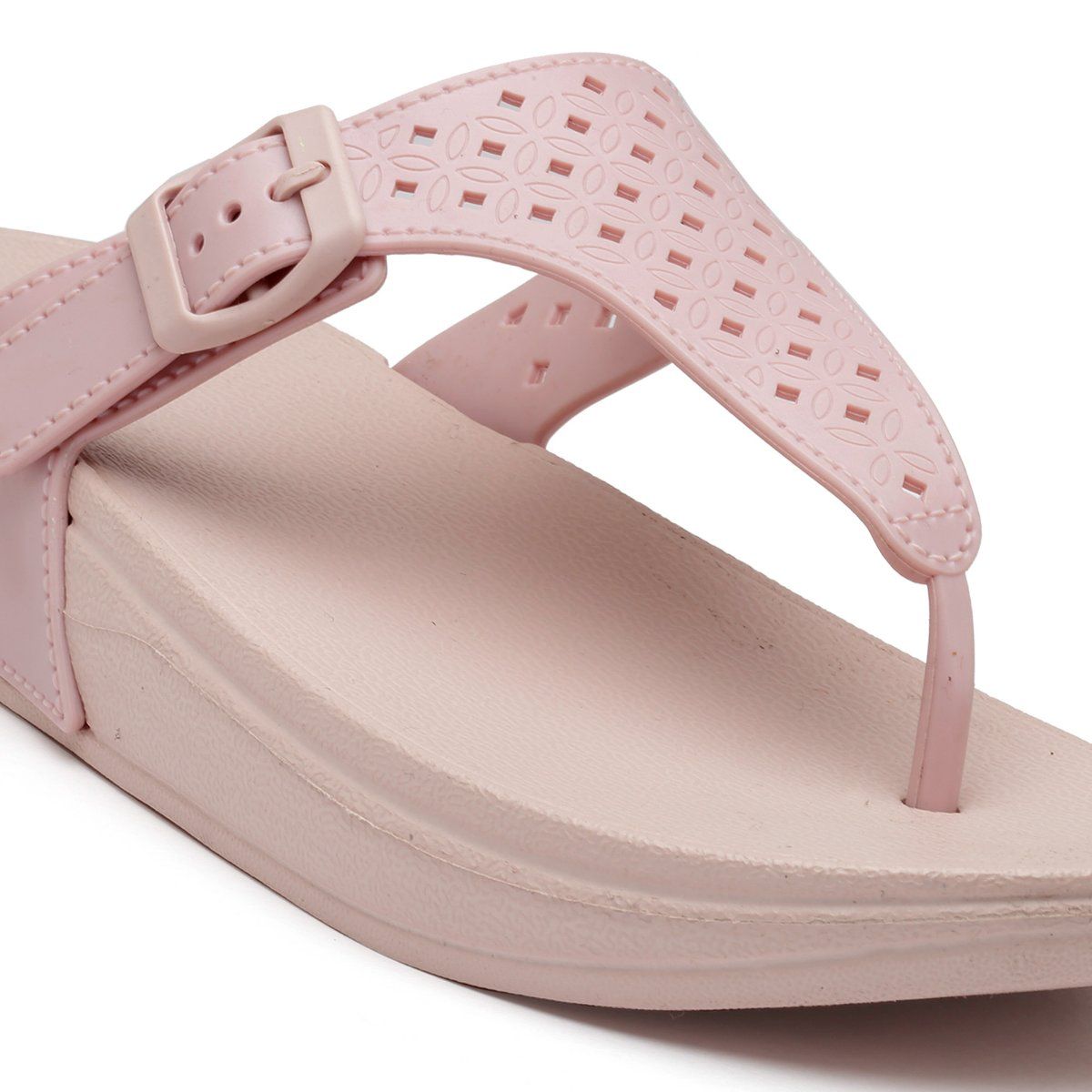 Buy SOLETHREADS Cherry Pink Solid Women Flip Flop Online