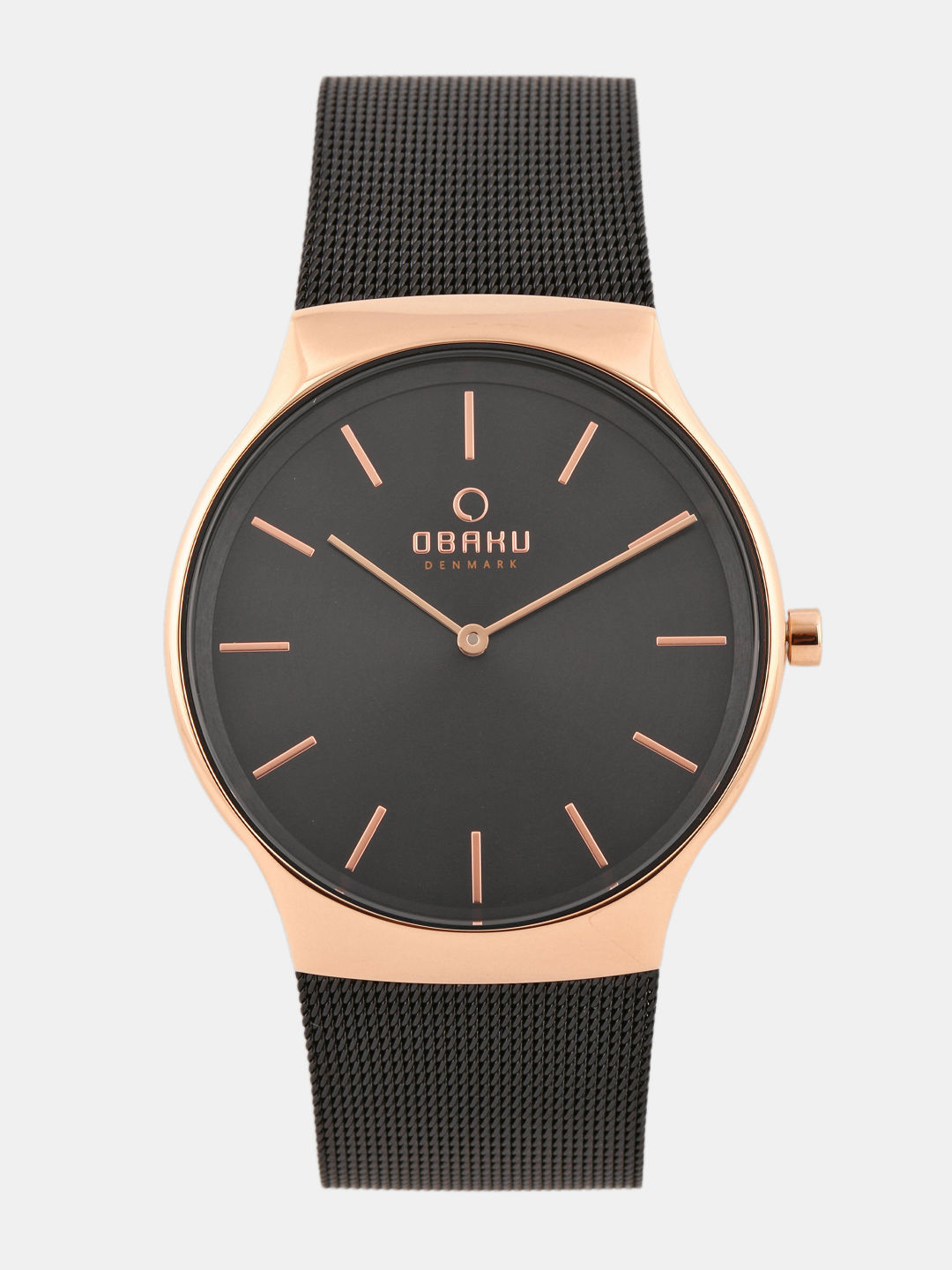 Obaku Rolig Night Black Round Dial Men's Watch (V178GXVBMB): Buy Obaku ...