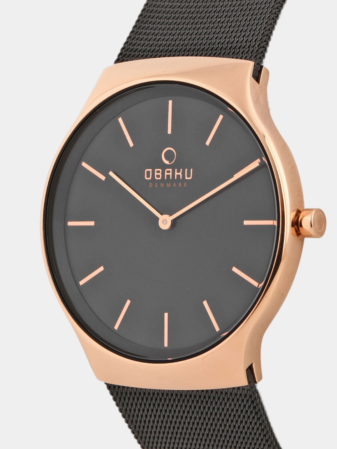 Obaku Rolig Night Black Round Dial Men's Watch (V178GXVBMB): Buy Obaku ...
