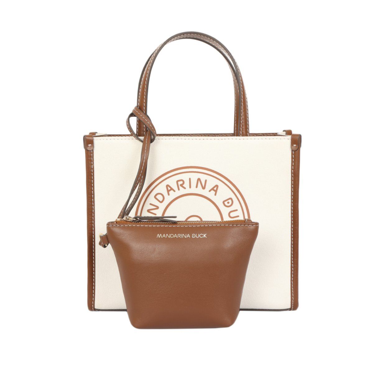 Buy Mandarina Duck Julia Small Canvas Tote with Leather Pouch (Set of 2 ...