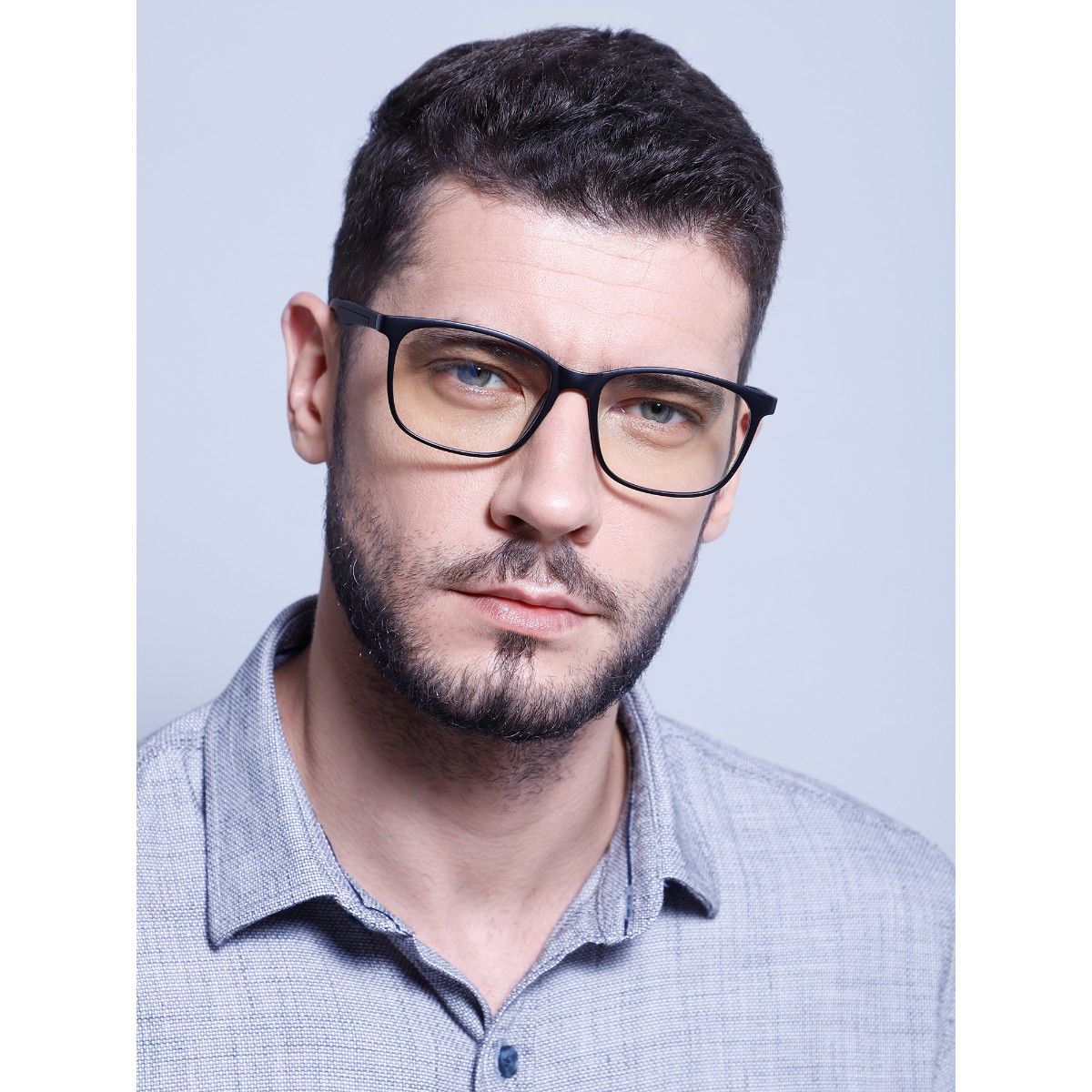 Intellilens Unisex Square Uv Protected Blue Cut Computer Glasses Eye Protection Black 56 17 140