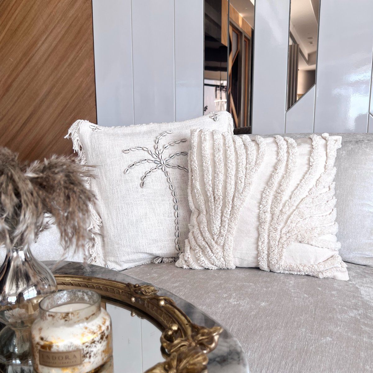 Buy Casa Luna Decor Moana Leaves Tufted Cushion Online