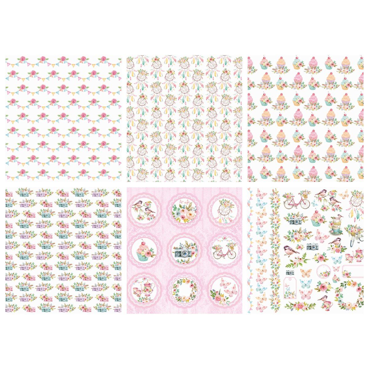 Buy Little Birdie Printed Cardstock Designs, 24 Sheets, 250 GSM ...