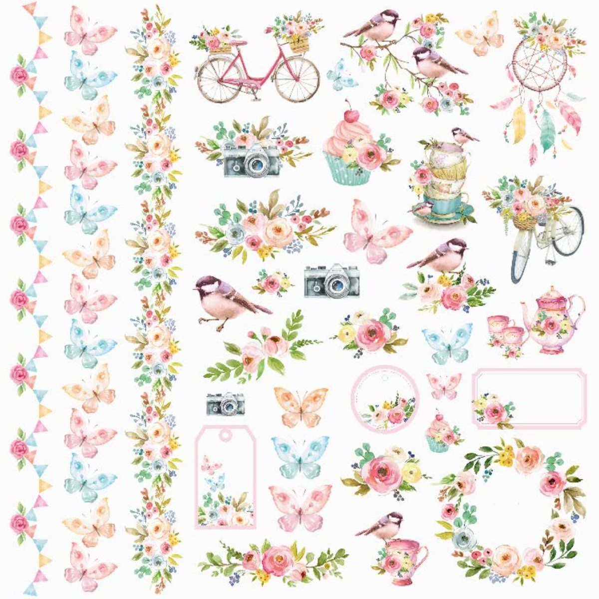 Buy Little Birdie Printed Cardstock Designs, 24 Sheets, 250 GSM ...