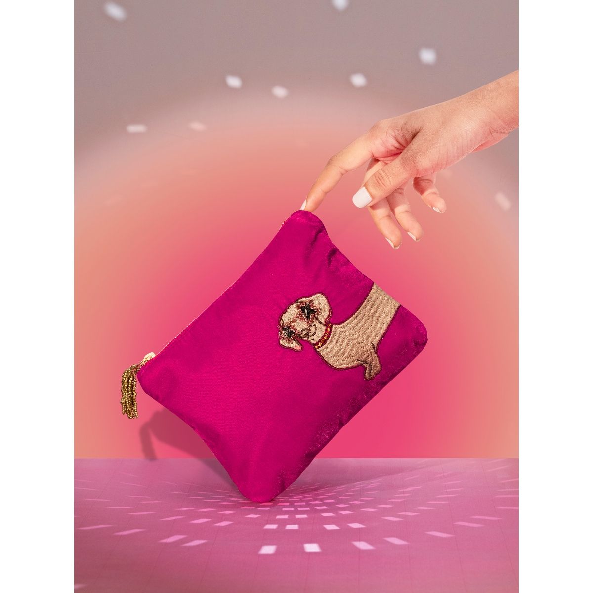 Accessorize London Womens Pink Dazzle Sausage Dog Pouch: Buy ...