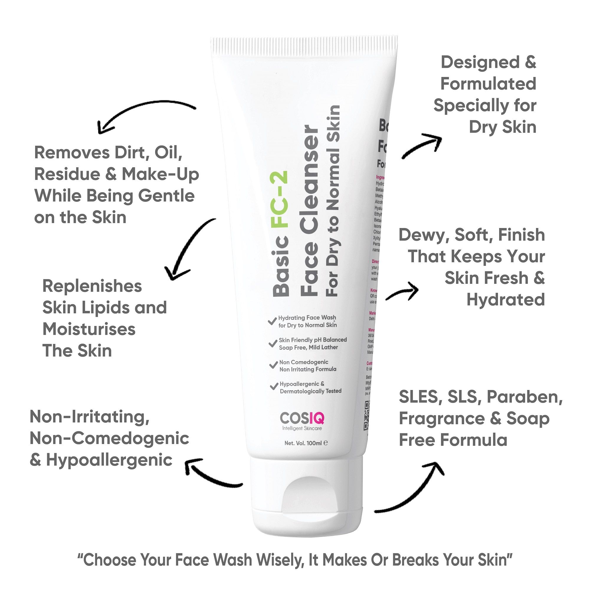 Buy Cos-IQ Fc-2 Face Cleanser For Dry Skin Online