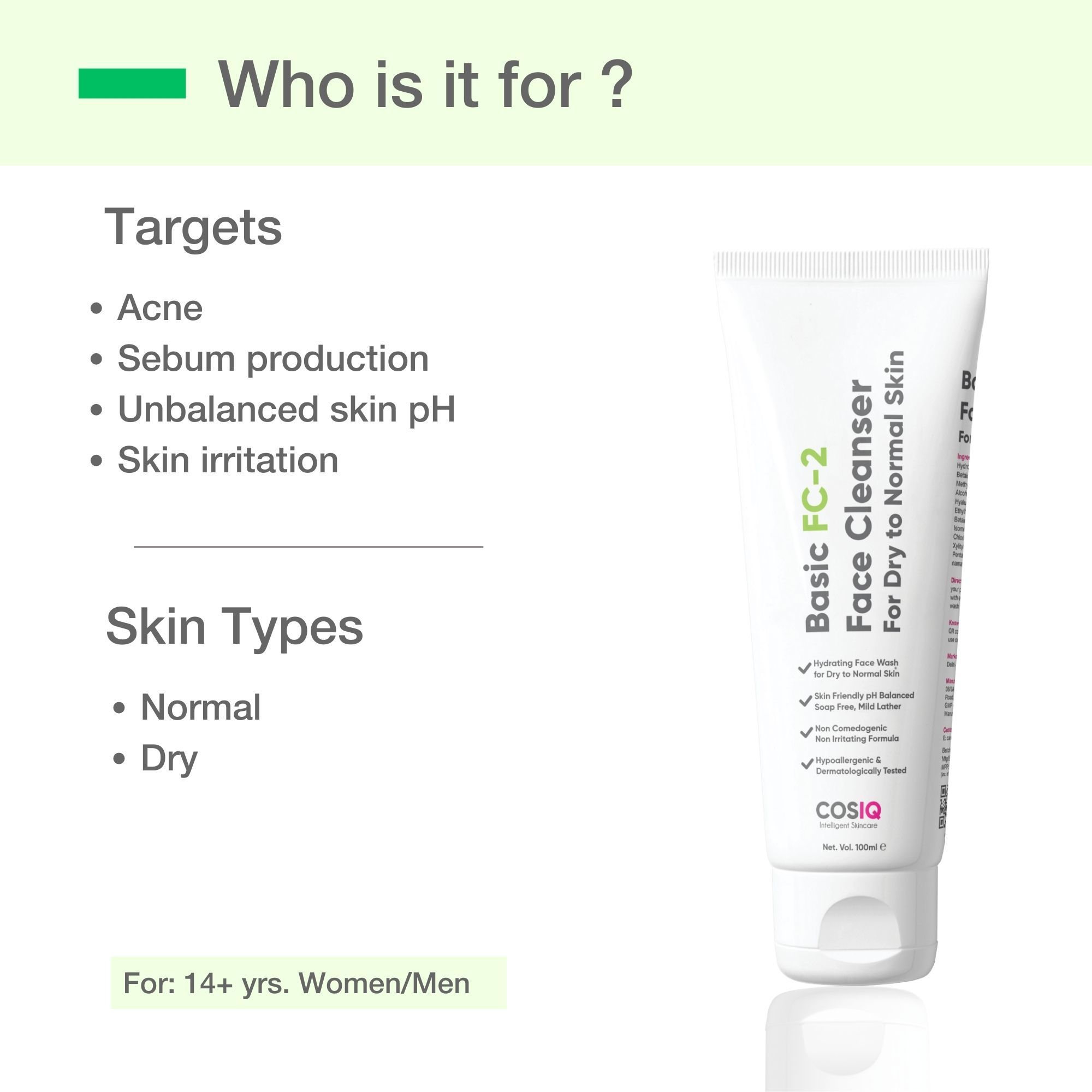Buy Cos-IQ Fc-2 Face Cleanser For Dry Skin Online