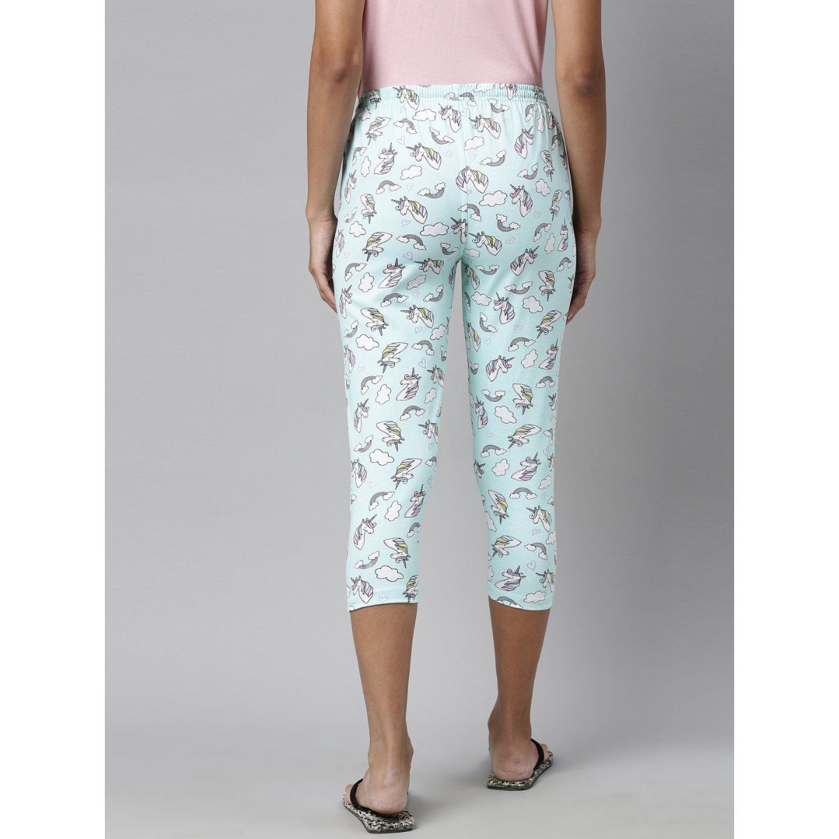 Kryptic Women Turquoise Blue Pure Cotton Printed Capris: Buy Kryptic ...