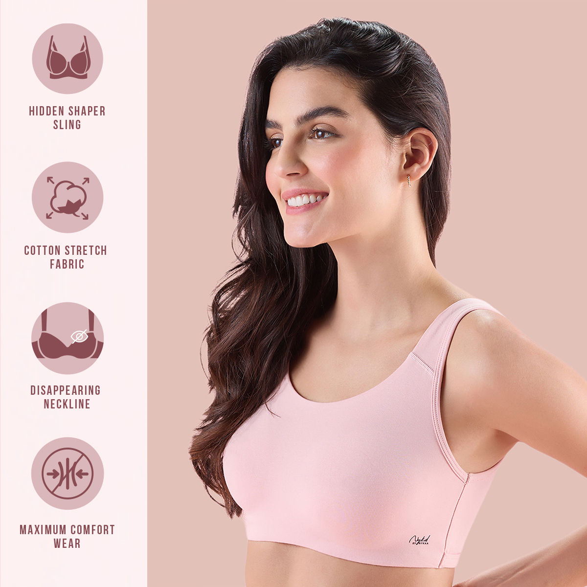 Buy Nykd by Nykaa Soft Cup Easy-Peasy Slip-On Bra With Full Coverage-S ...