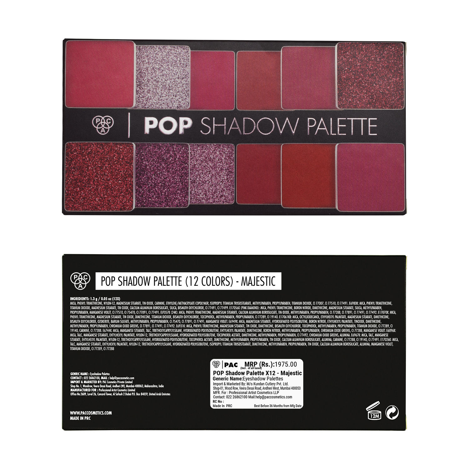 Buy PAC Pop Shadow Palette X12 Online