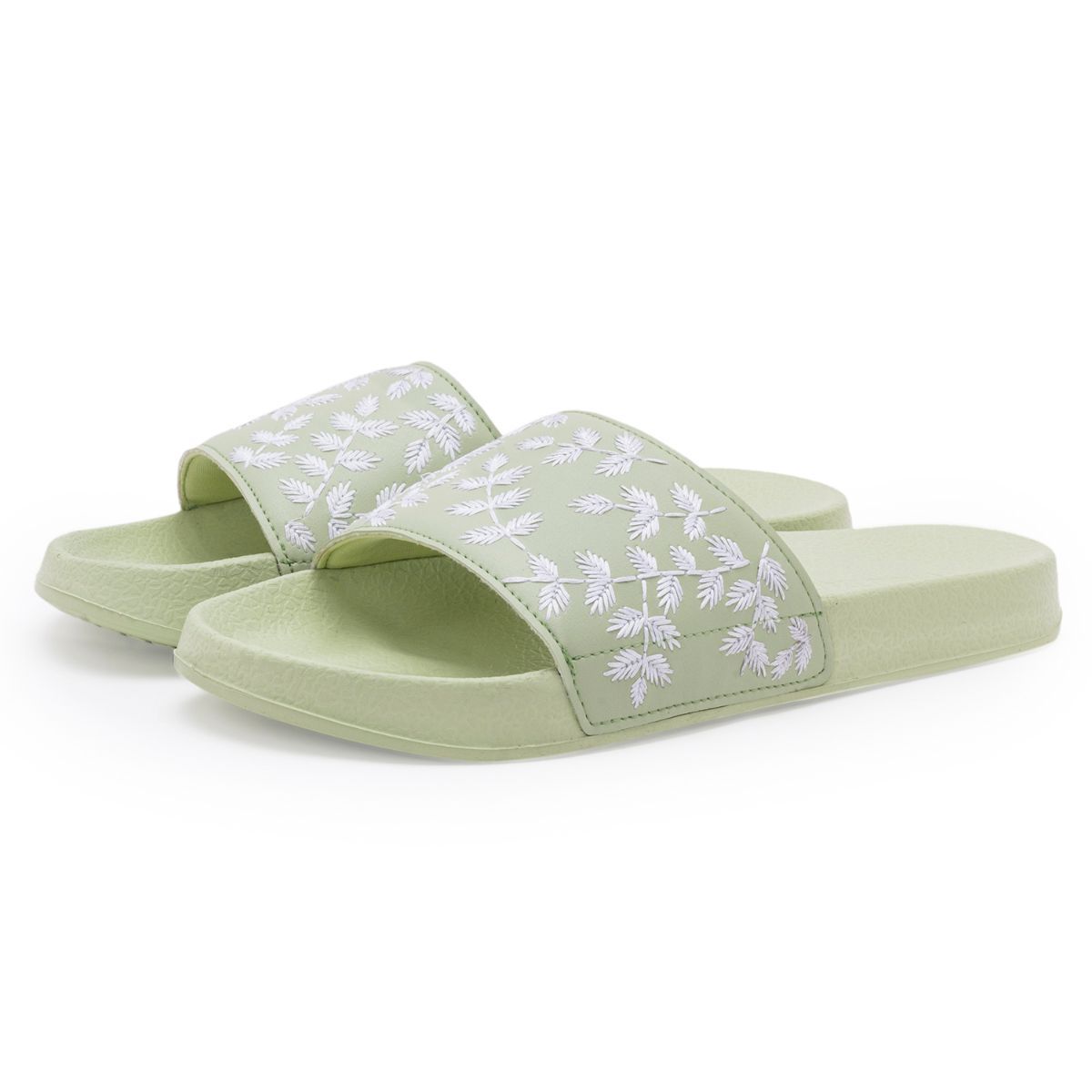 Buy Red Tape Women's Printed Green Sliders Online