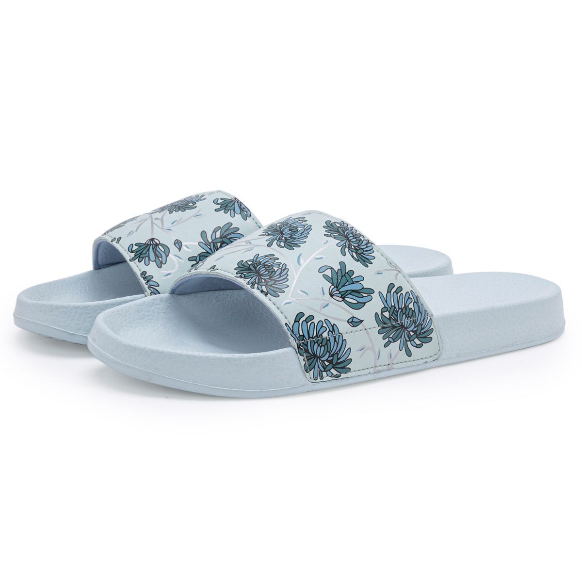 Buy Red Tape Women's Printed Blue Sliders Online