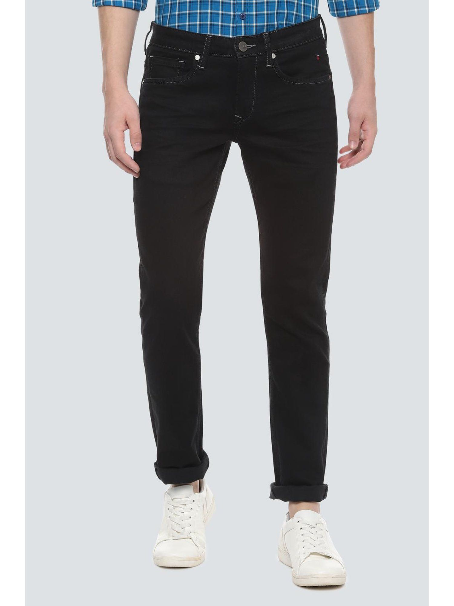Buy Louis Philippe Men Black Dark Slim Fit Jeans Online