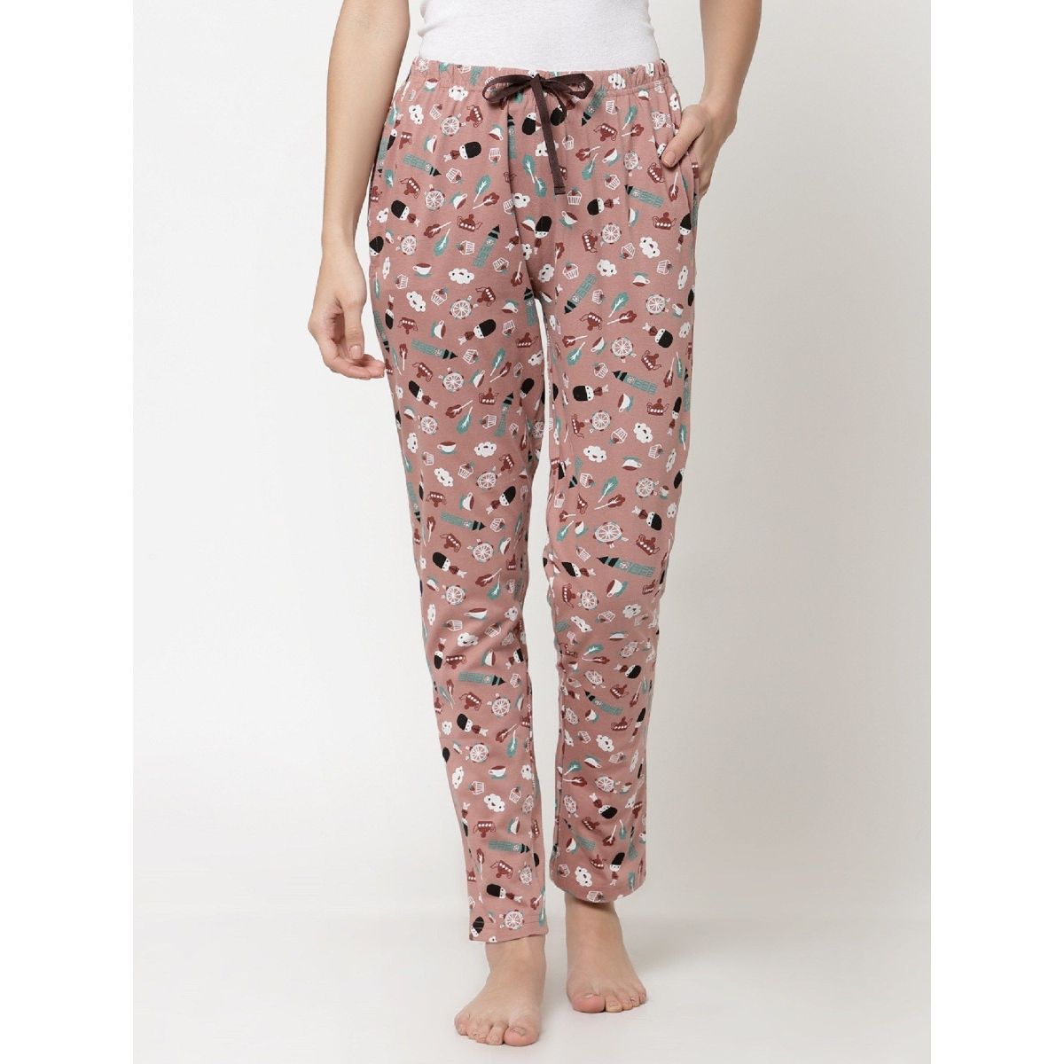 Sweet Dreams Women Printed Pure Cotton Pyjamas Pink: Buy Sweet Dreams ...