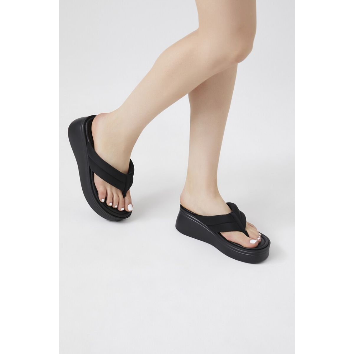 Forever 21 Black Solid Platform Flats: Buy Forever 21 Black Solid ...