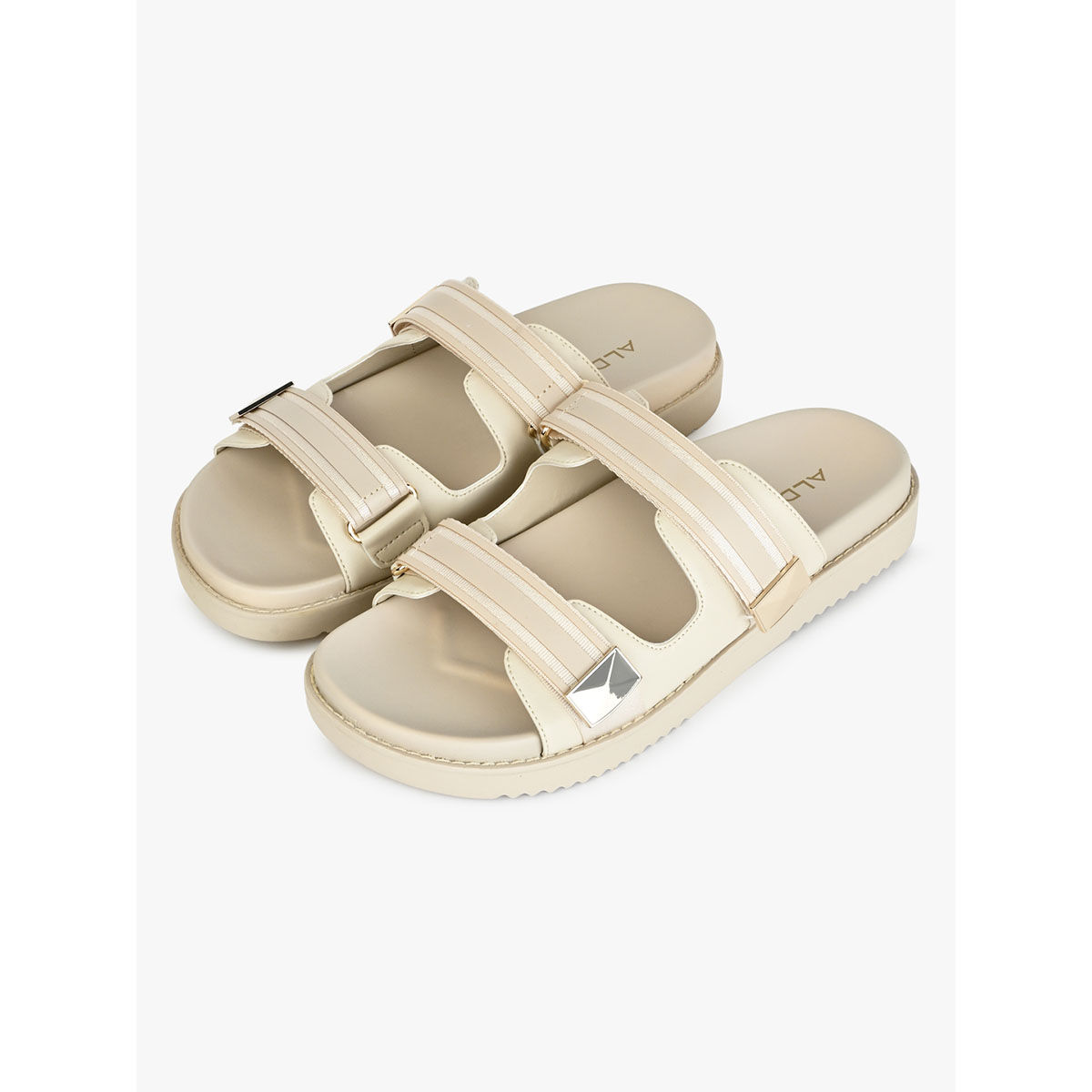 Buy Aldo Cream Strappy Sliders Online