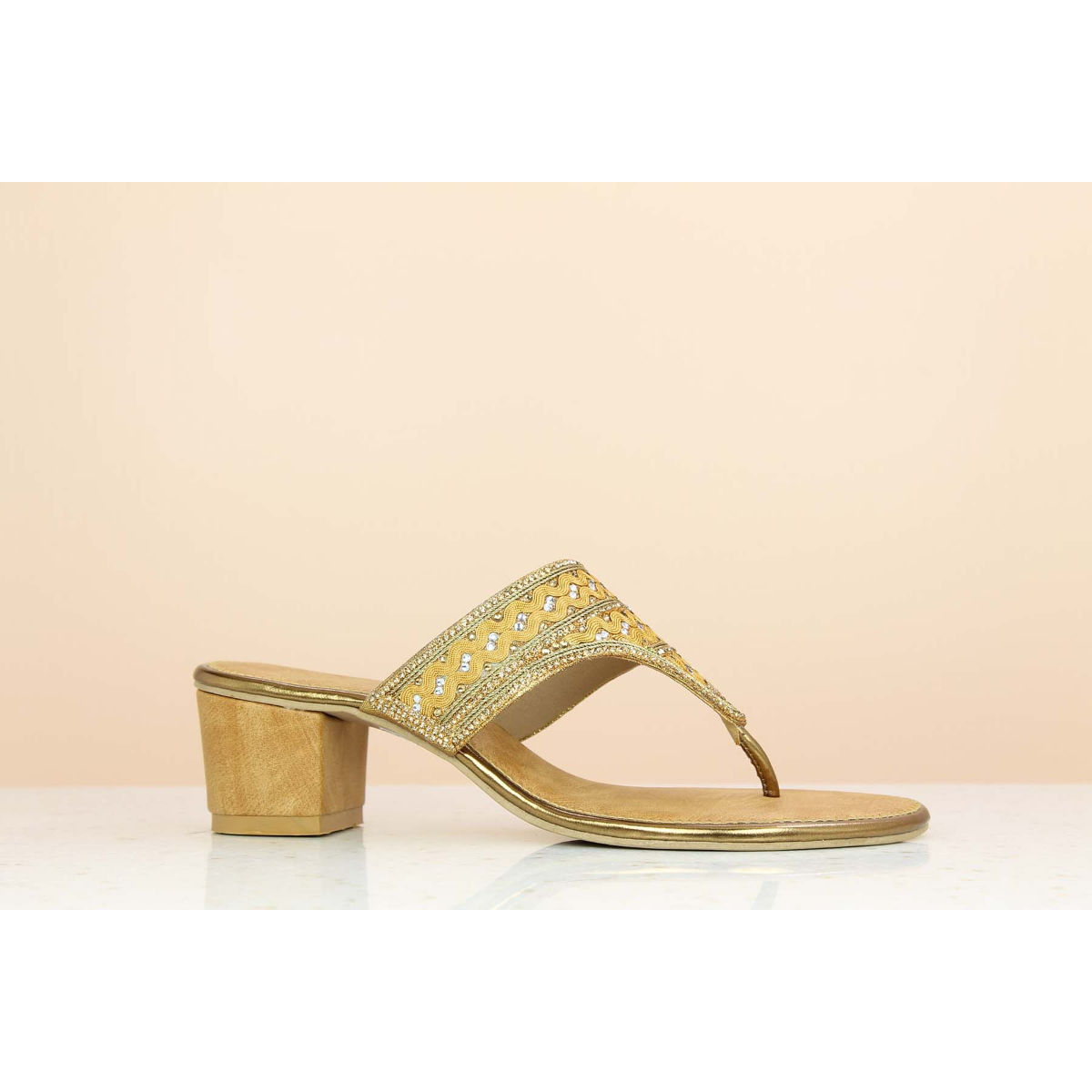 Buy Inc.5 Mid Heel Fashion Ant Gold Heels Online