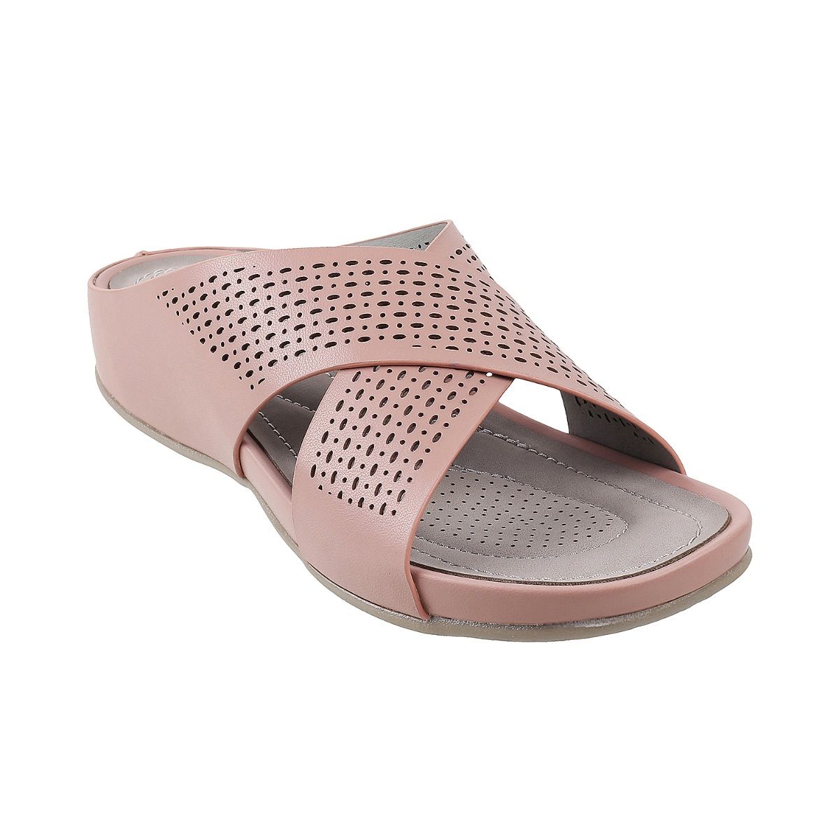 Buy Metro Peach Synthetic Textured Sandals Online