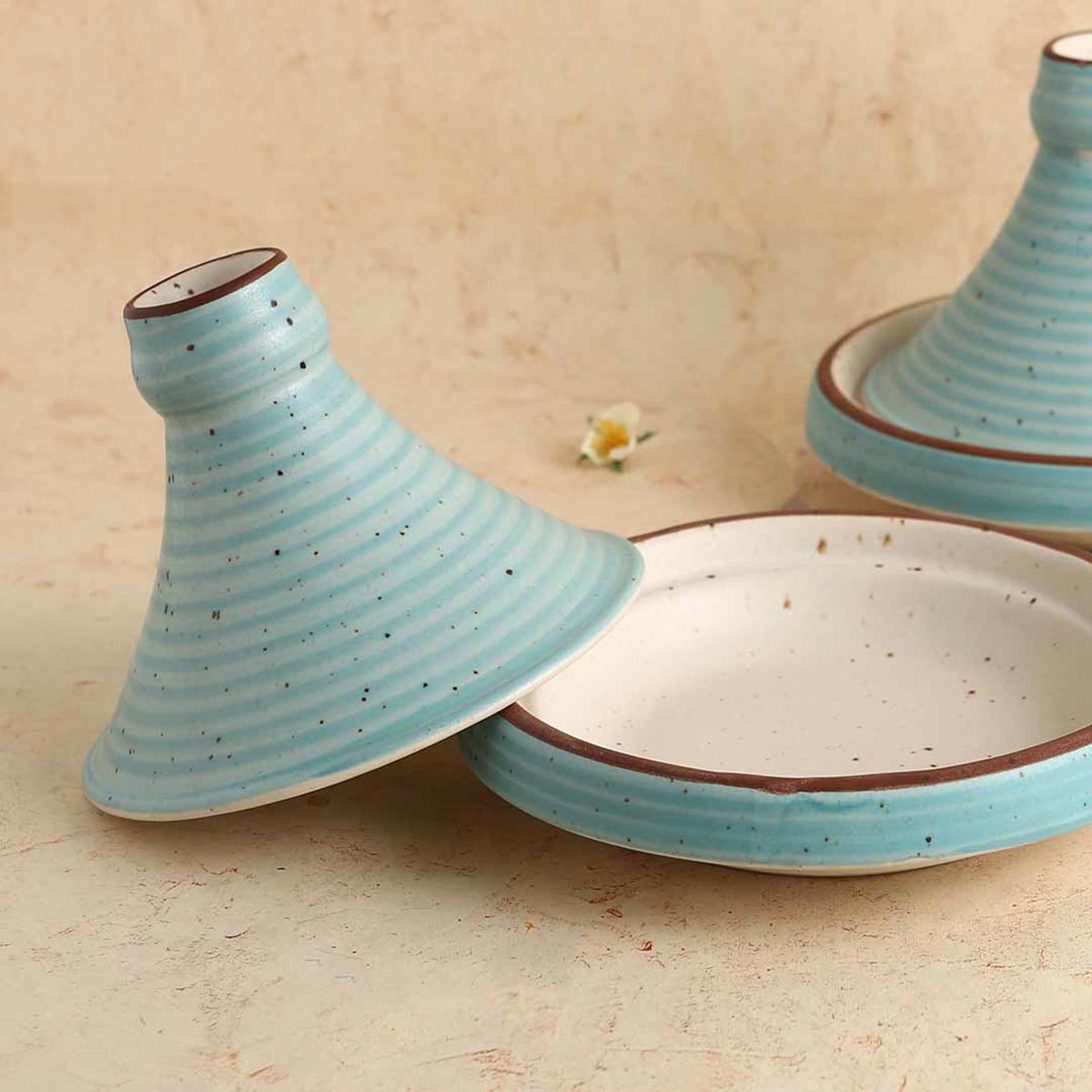 Wonderchef Teramo Stoneware 8 Inch Tagine Set - Turquoise Blue: Buy ...