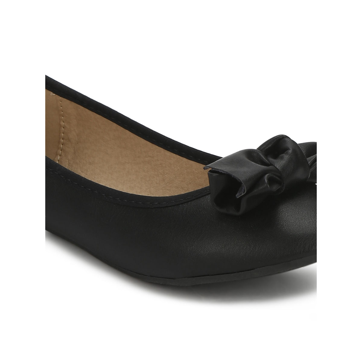 Truffle Collection Girl Black Pu Big Bow Belly Flats: Buy Truffle ...