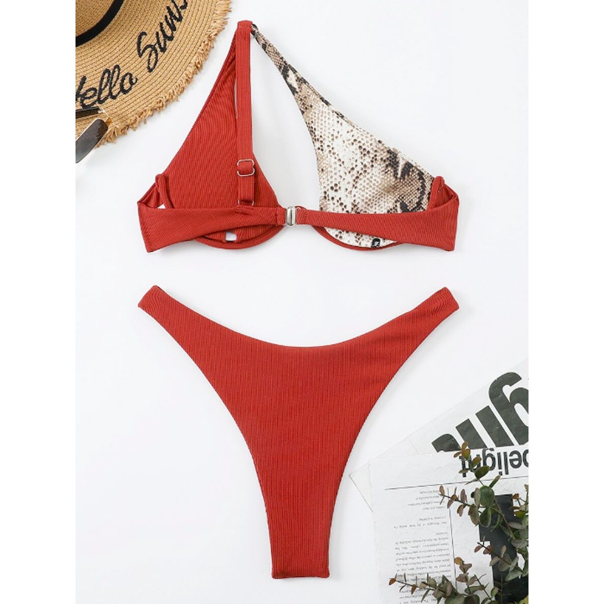 Buy Womanlikeu Red Printed Bikini Set Of 2 Online
