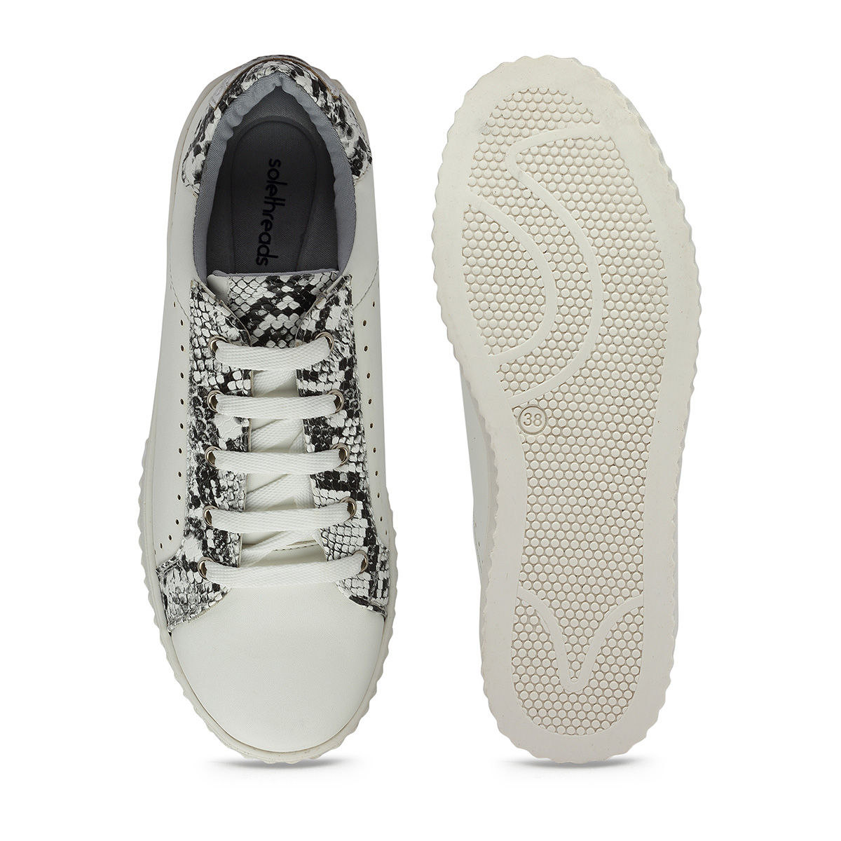 SOLETHREADS Snake White Printed Women Sneaker: Buy SOLETHREADS Snake ...