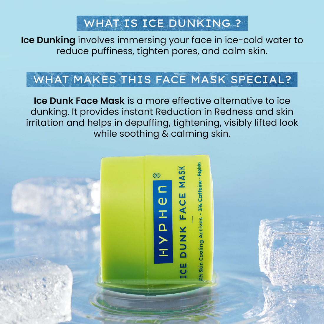 Buy Hyphen Ice Dunk Cooling Face Mask - 31% Cooling Actives, 3% ...