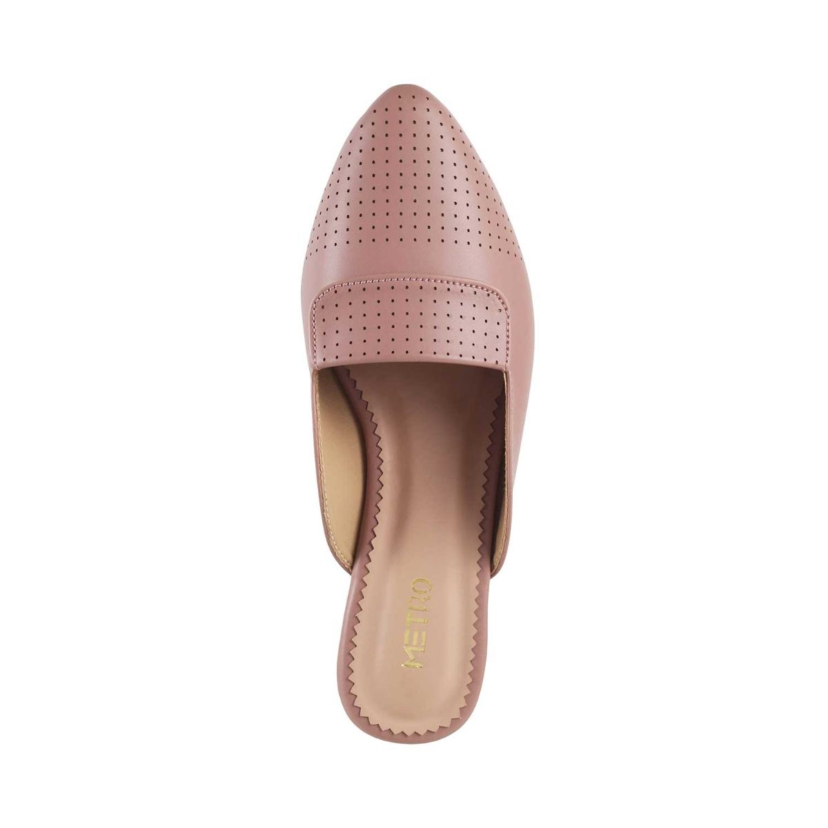 Buy Metro Womens Peech Flat BuntoesMetro Peach Synthetic Solid/plain ...