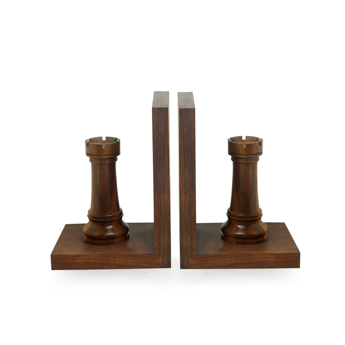 Buy ExclusiveLane Chess Rook' Hand carved Book Ends In Sheesham Wood Online