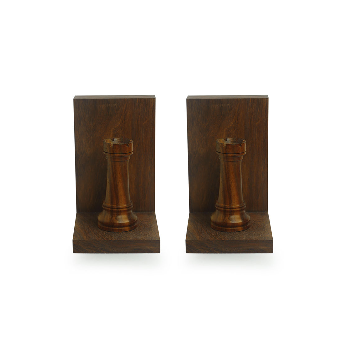 Buy ExclusiveLane Chess Rook' Hand carved Book Ends In Sheesham Wood Online