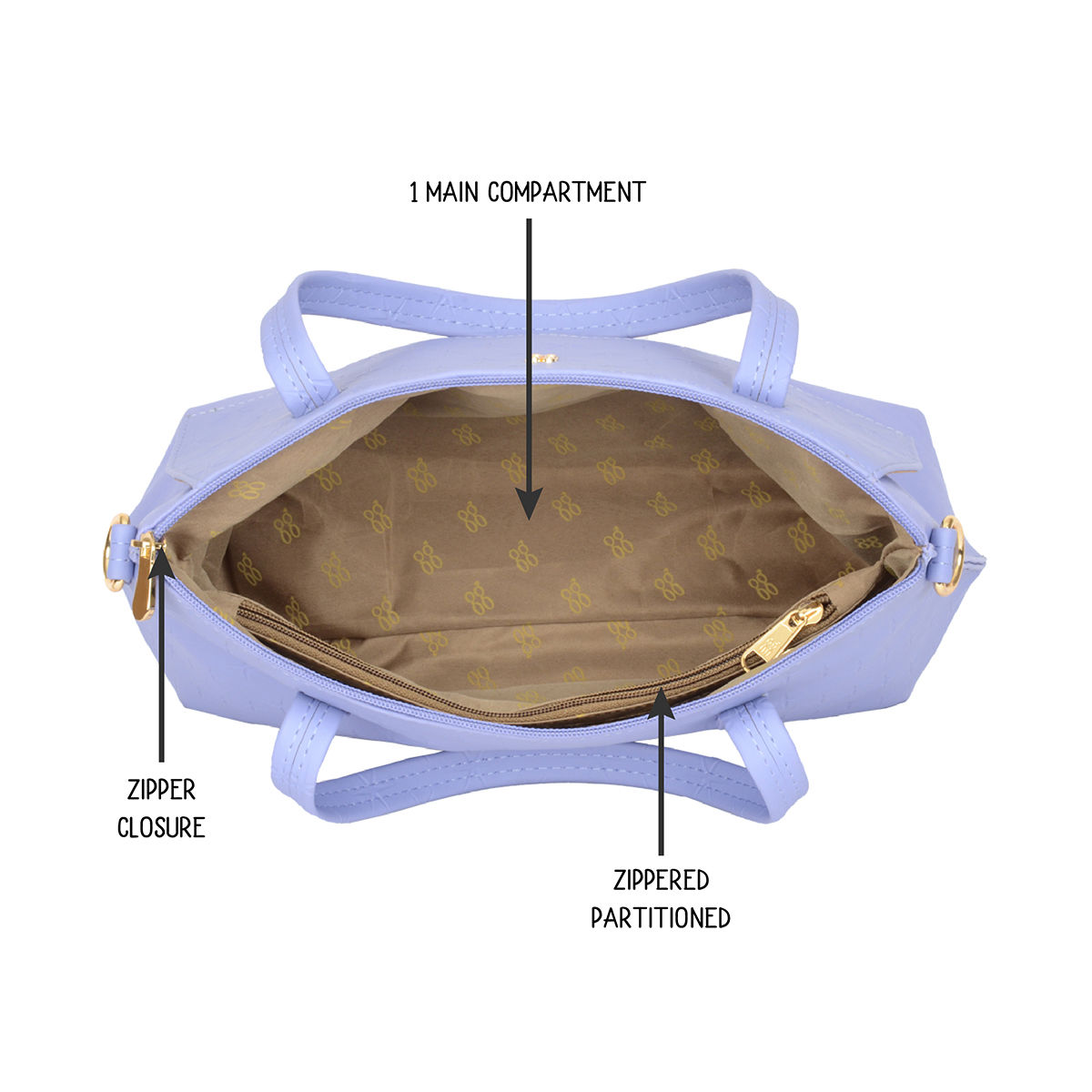 Buy Baggit Feao Large Purple Tote Handbag Online