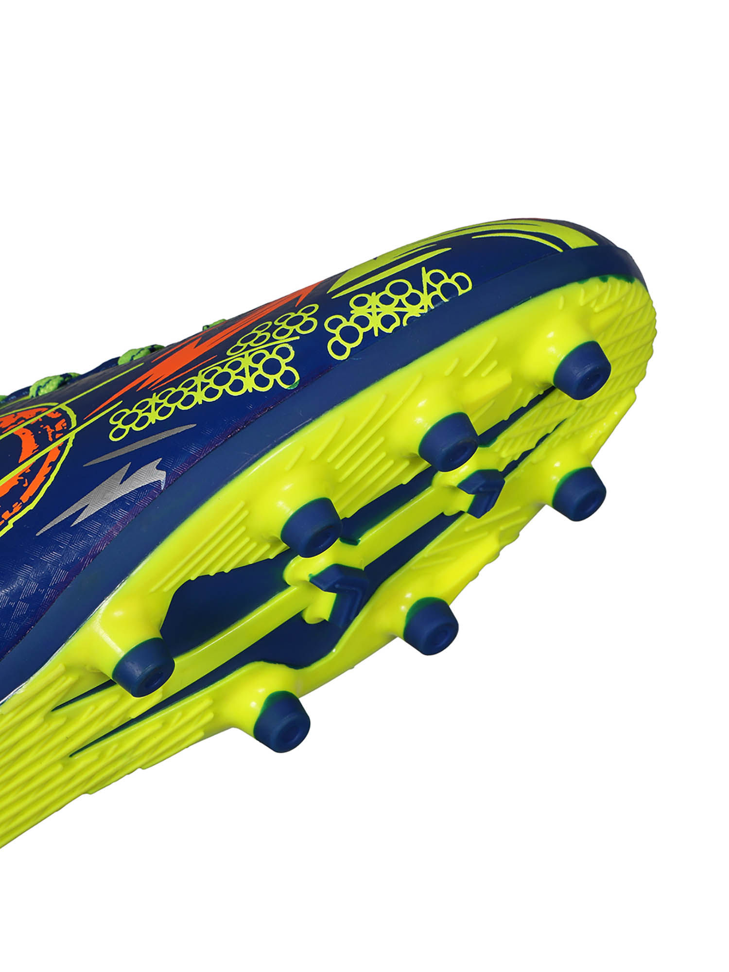 Buy Vector X Knockout Football Shoes Navy Blue, Orange & Green Online