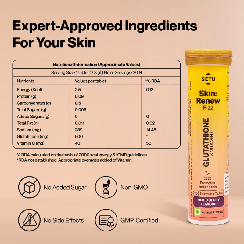 Buy Setu Skin Renew Fizz Glutathione & Vitamin C Effervescent Tablets ...