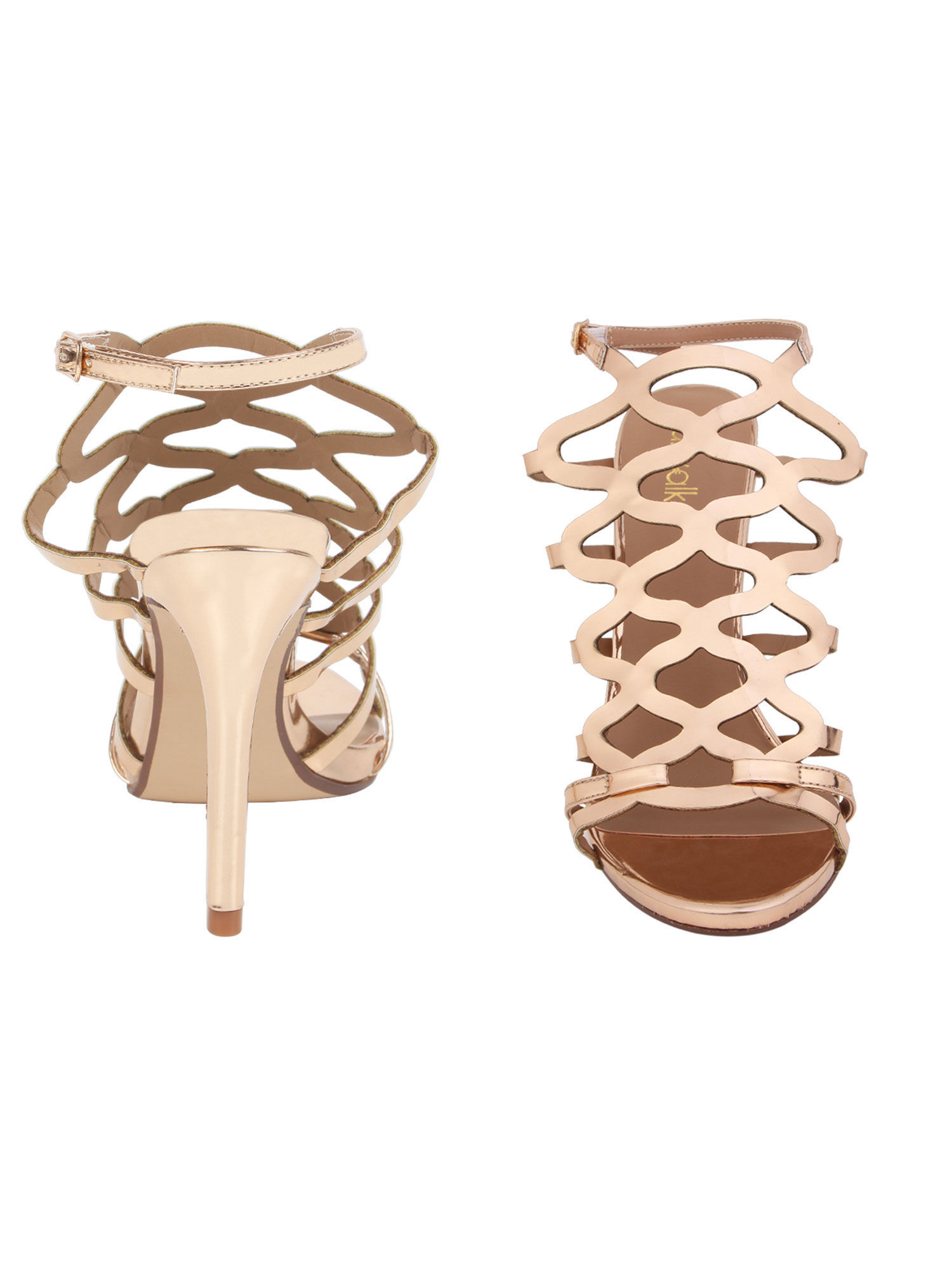 Buy CATWALK Rose Gold Patterned Stilettos Online