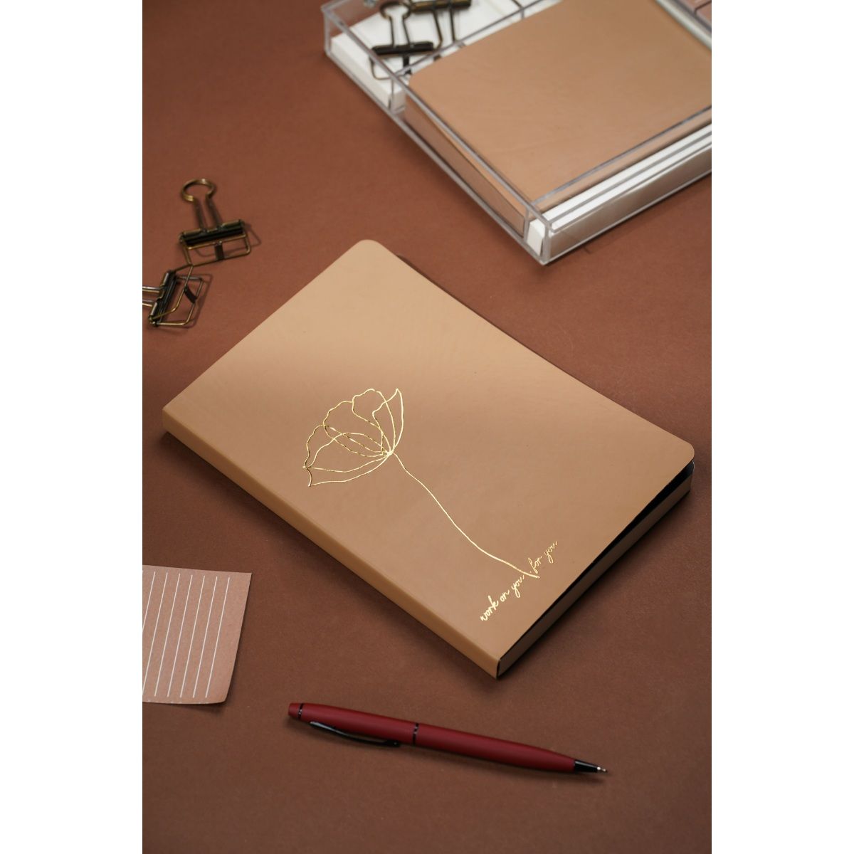 Buy Writenery Minimal Earth Nude Notebook with Gold Stationery Kit ...