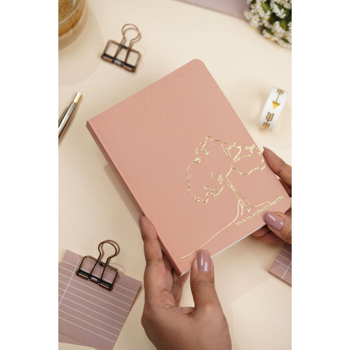 Buy Writenery Life Is Beautiful Rose Gold A6 Journal Online