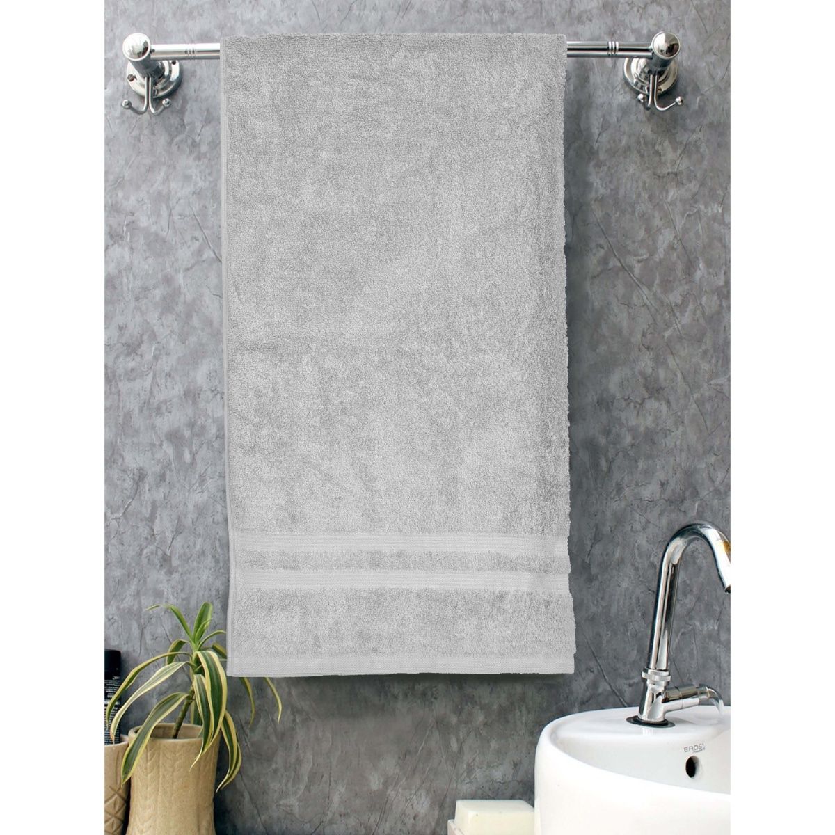 Haus And Kinder 100 Cotton Zero Twist Bath Towel Set 500 Gsm Grey