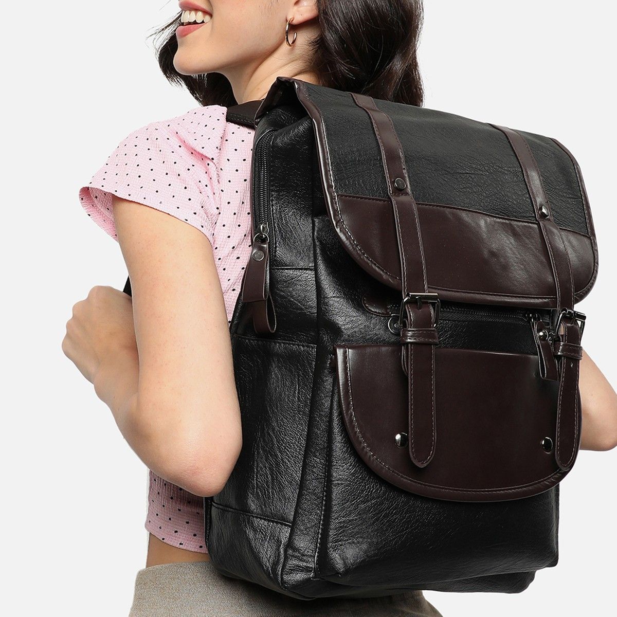 Buy Haute Sauce Women Classic Textured Backpack Online