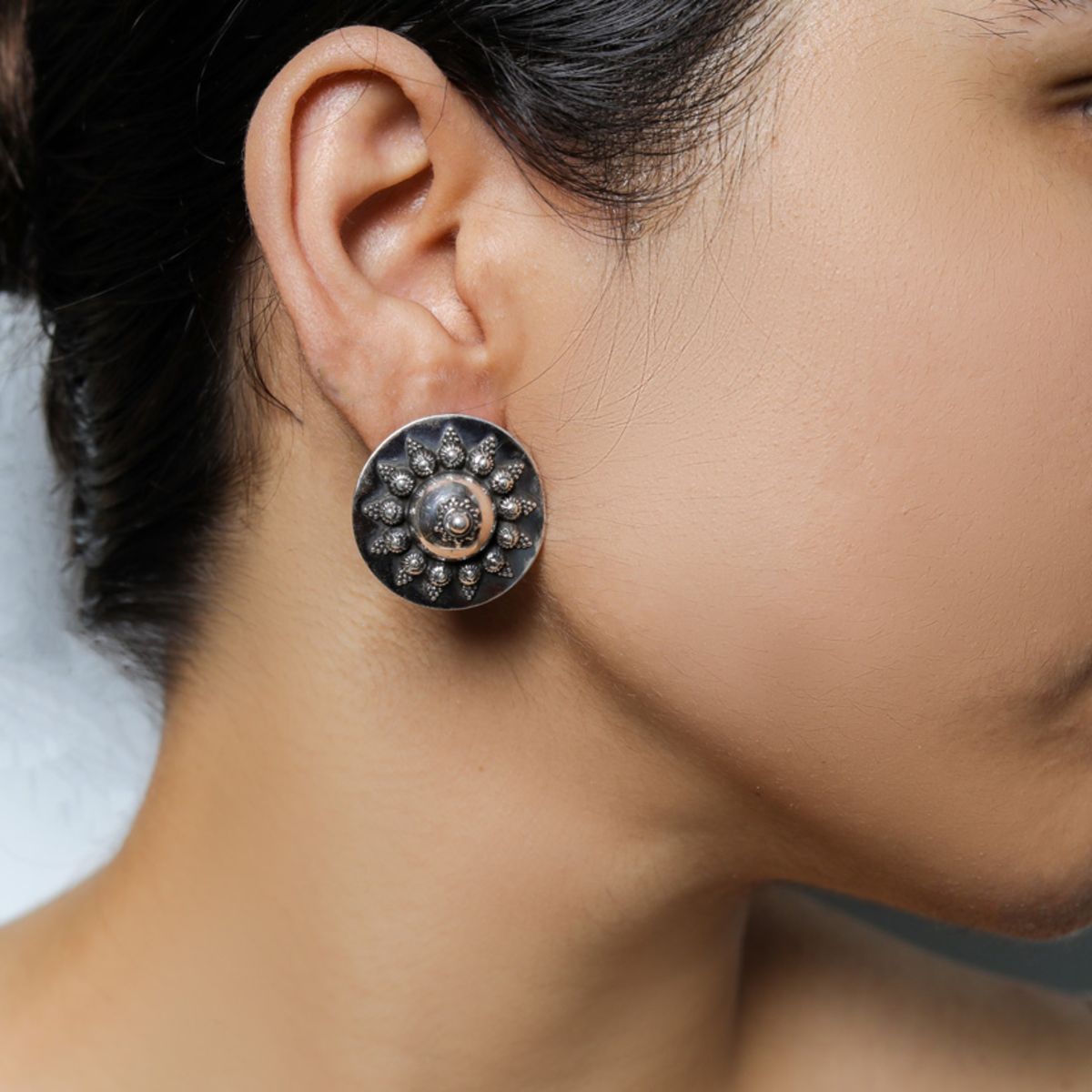 AARAI Tribal Antique Sheild Design Silver Earrings: Buy AARAI Tribal ...